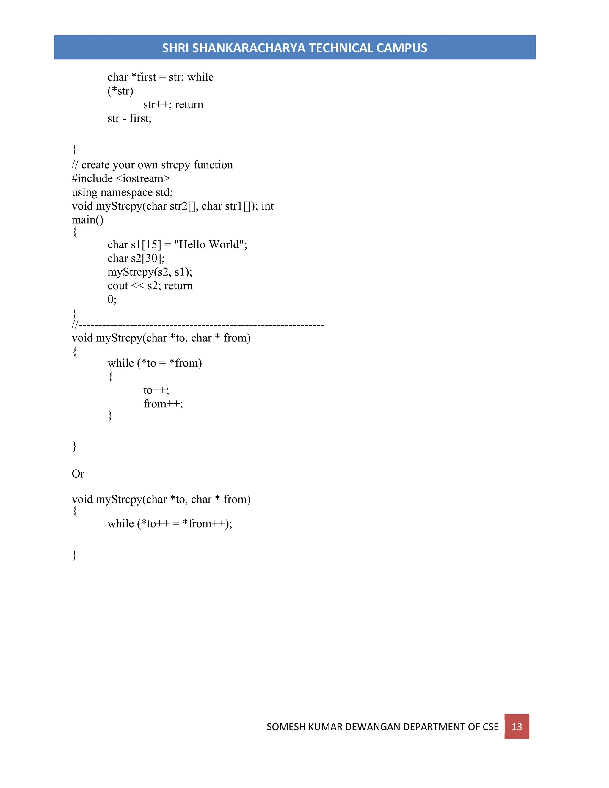 C string _updated_Somesh_SSTC_ Bhilai_CG | PDF