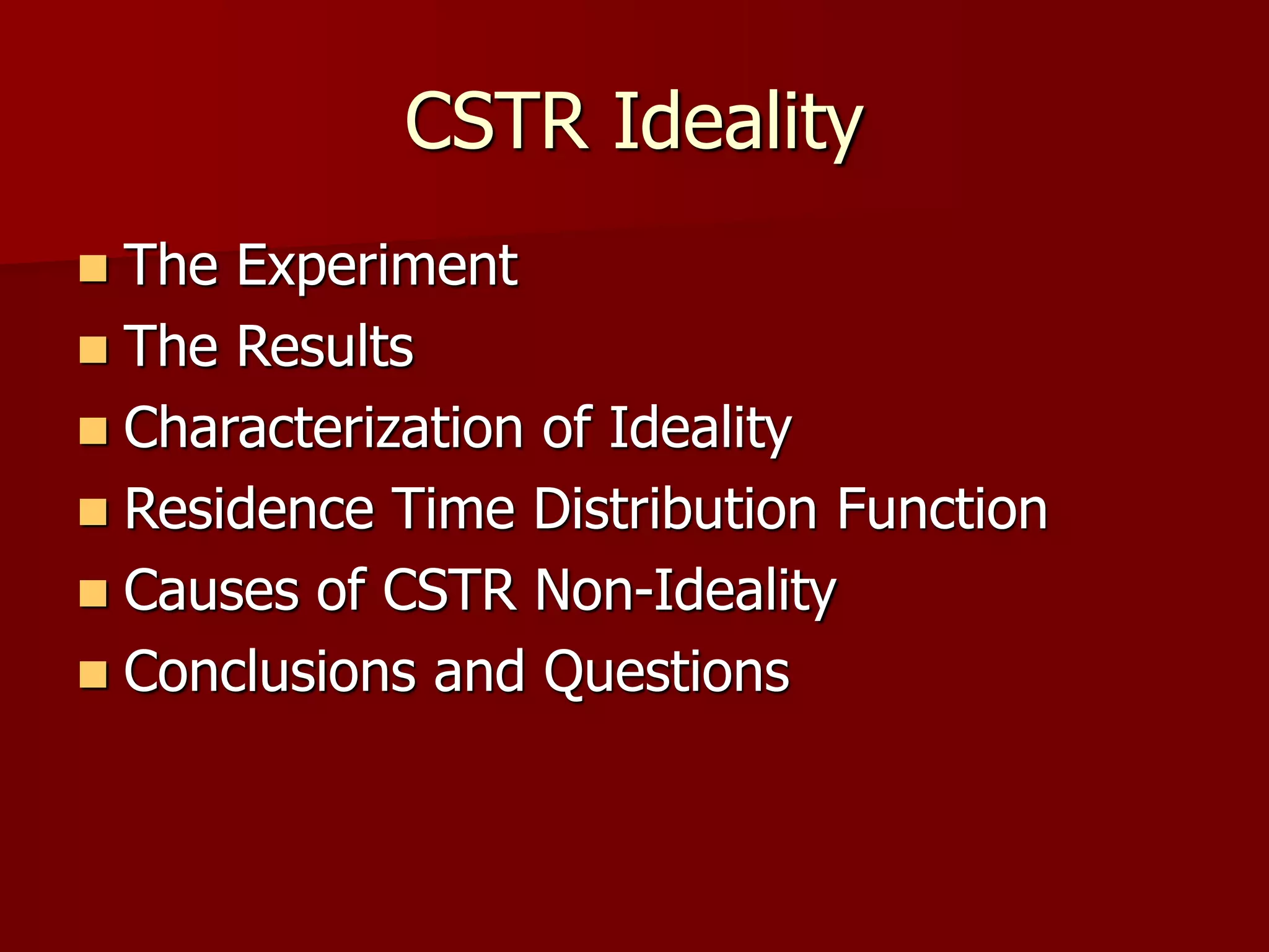 CSTR study - RTD for Calciner.ppt