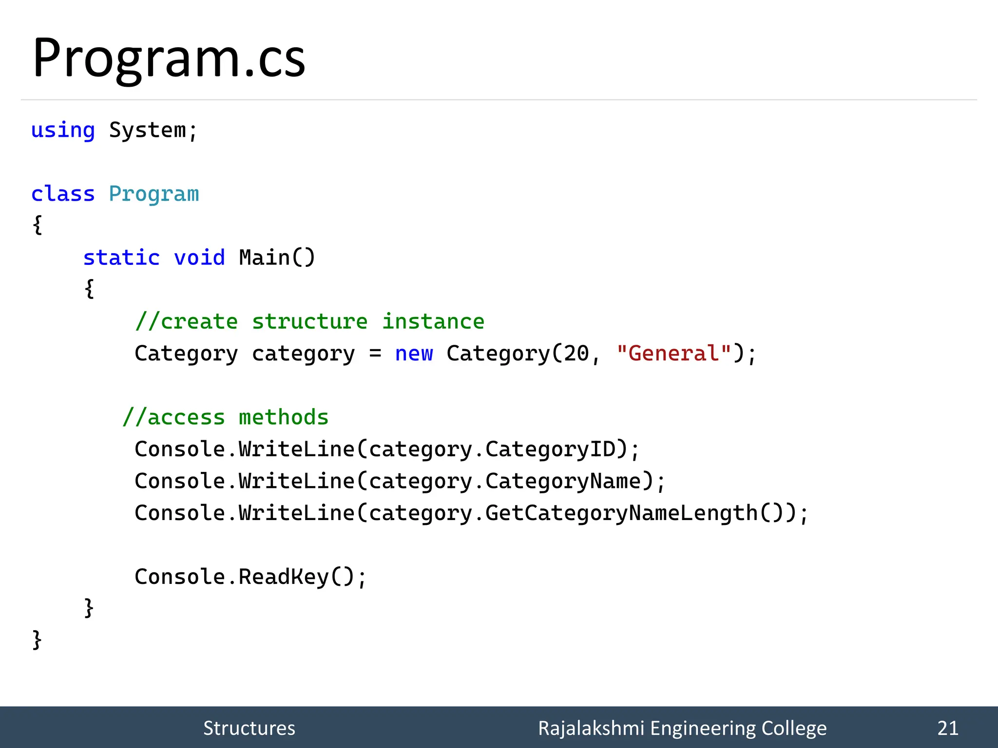 C Structures Computer Science And Engineering Department Ppt