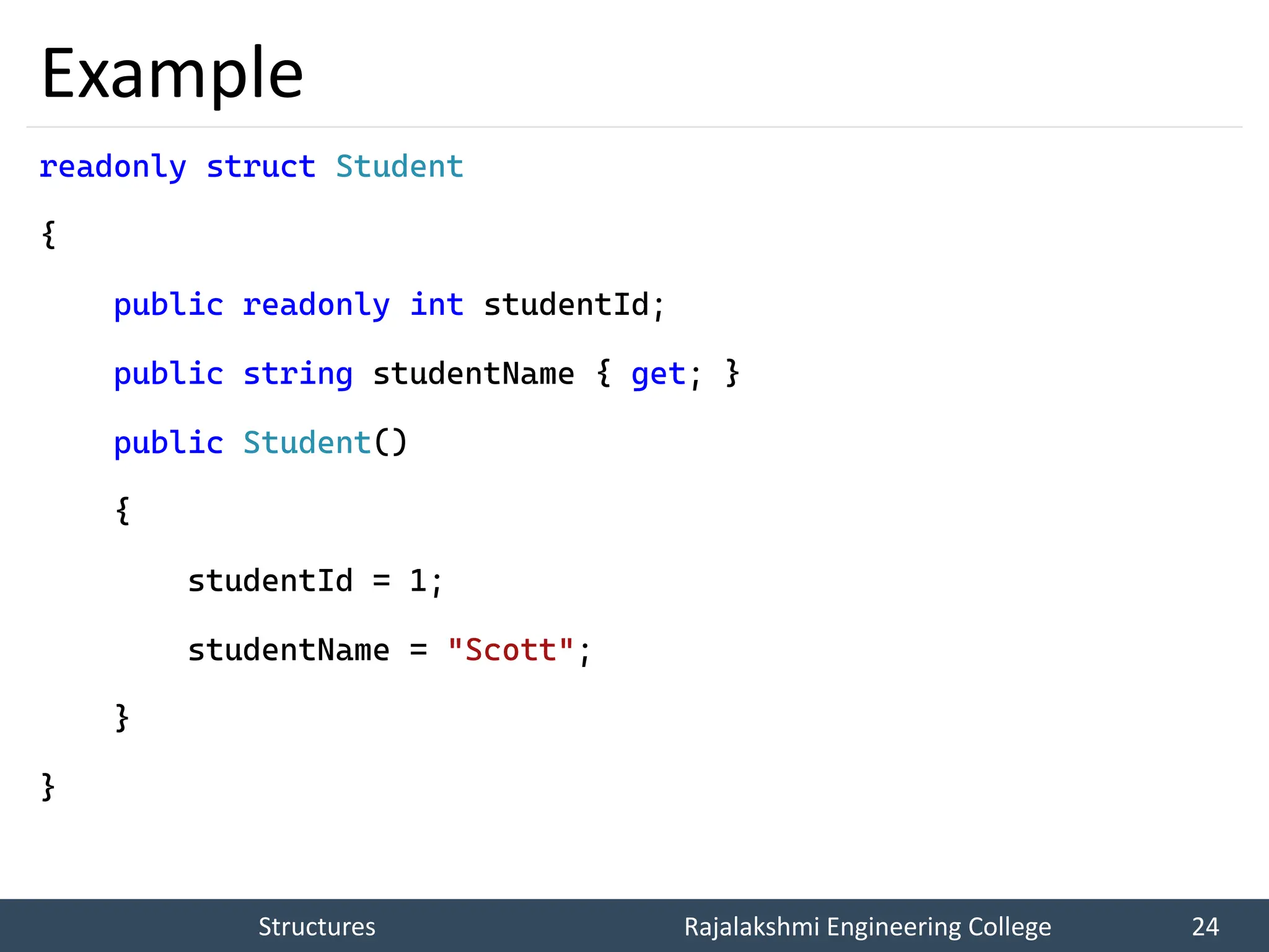 C# Structures - Computer Science and Engineering Department | PPT