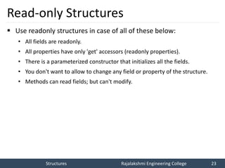 C# Structures - Computer Science and Engineering Department | PPT