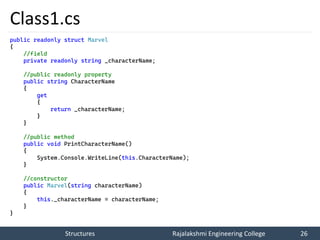 C# Structures - Computer Science and Engineering Department | PPT