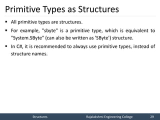 C# Structures - Computer Science and Engineering Department | PPT