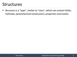 C# Structures - Computer Science and Engineering Department | PPT