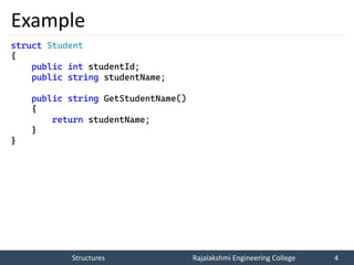 C# Structures - Computer Science and Engineering Department | PPT