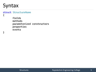 C# Structures - Computer Science and Engineering Department | PPT