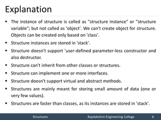 C# Structures - Computer Science and Engineering Department | PPT