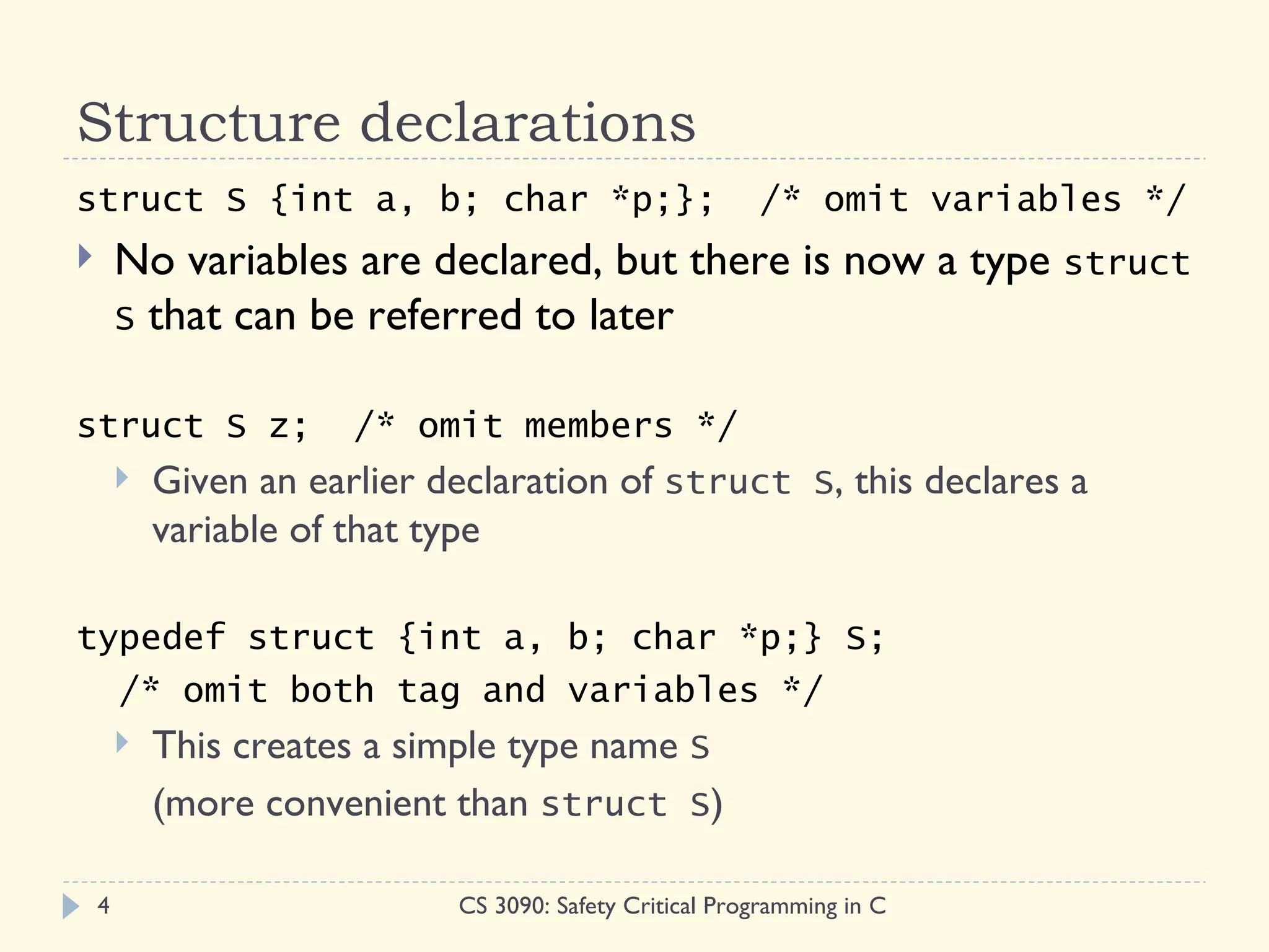C Structures And Unions | PPT | Programming Languages | Computing