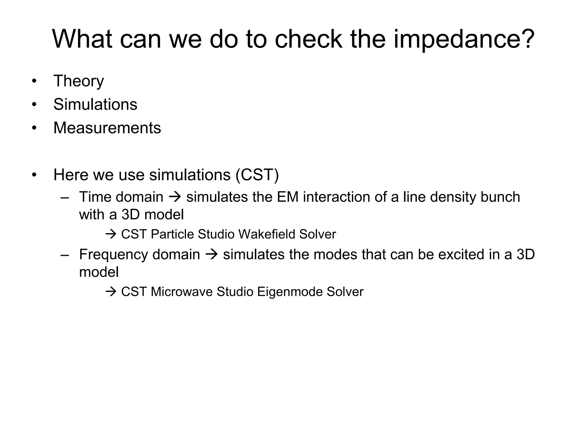 CST simulations of the impedance of a new design for the PS wire ...