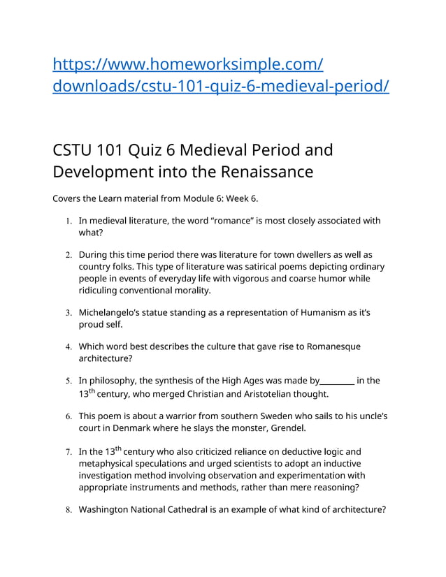 CSTU 101 Quiz 6 Medieval Period Liberty Homeworksimple.docx