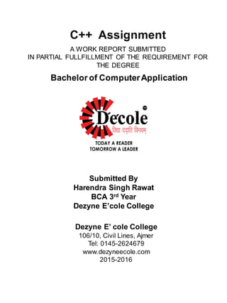 Harendra Singh,BCA Third Year | PDF