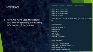 C++ student management system | PPTX