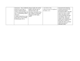 Instructional Design Model Comparison Chart | DOCX