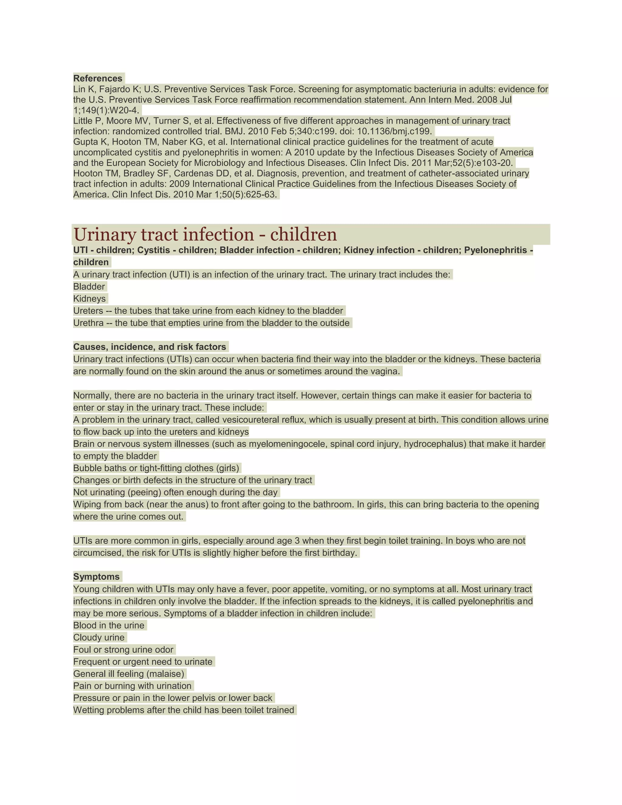 Csu urinary tract infection | DOCX