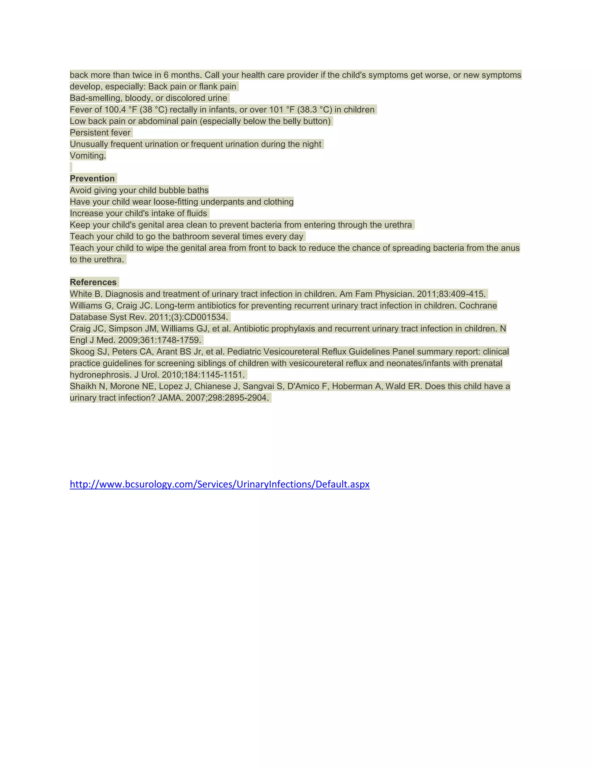 Csu urinary tract infection | DOCX