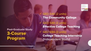 CSUDH Community College Teaching Certificate: Info Guide | PPT