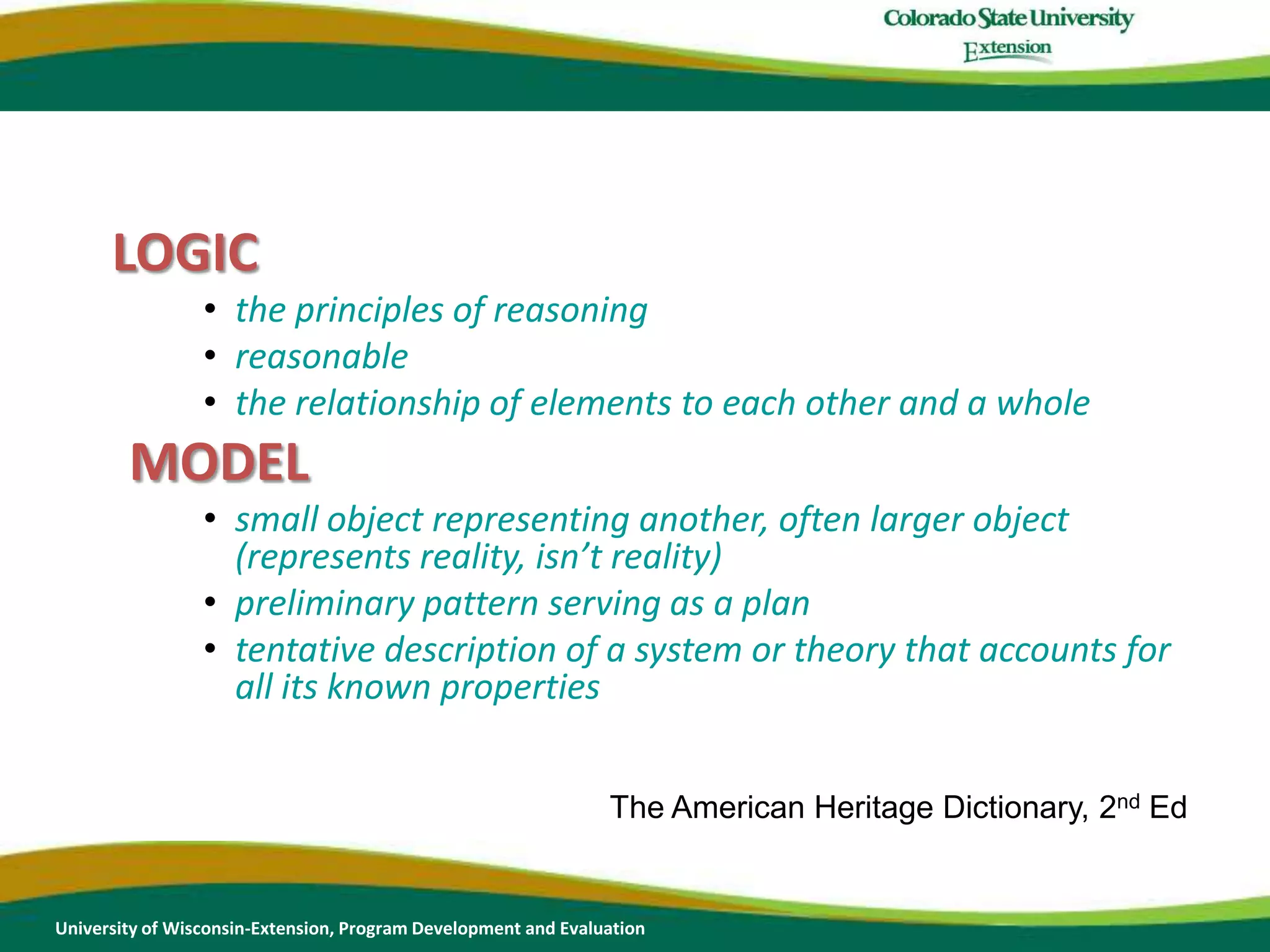 CSU Extension, Engagement and the Logic model | PPTX