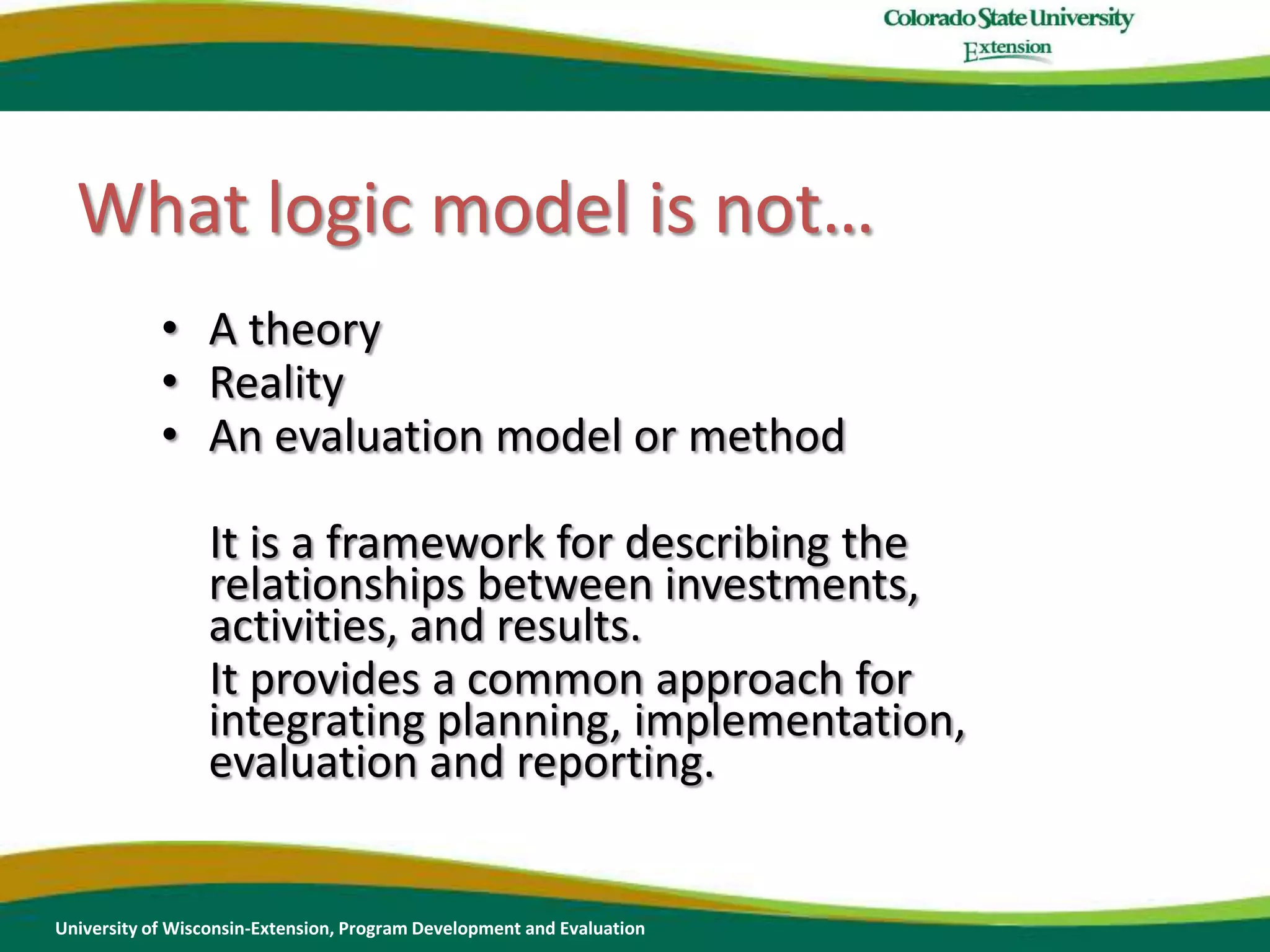 CSU Extension, Engagement and the Logic model | PPTX