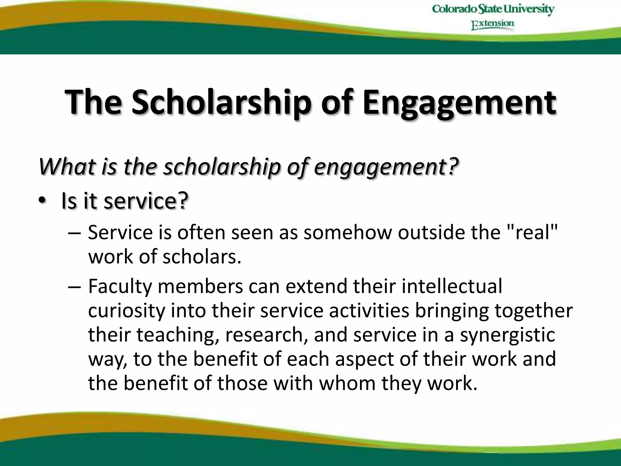 CSU Extension, Engagement and the Logic model | PPTX