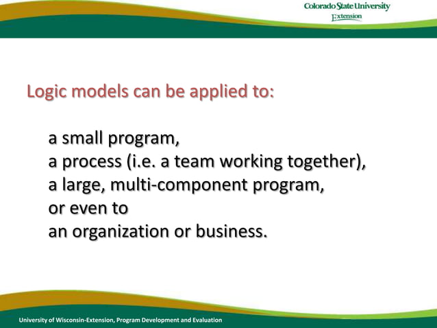 CSU Extension, Engagement and the Logic model | PPTX