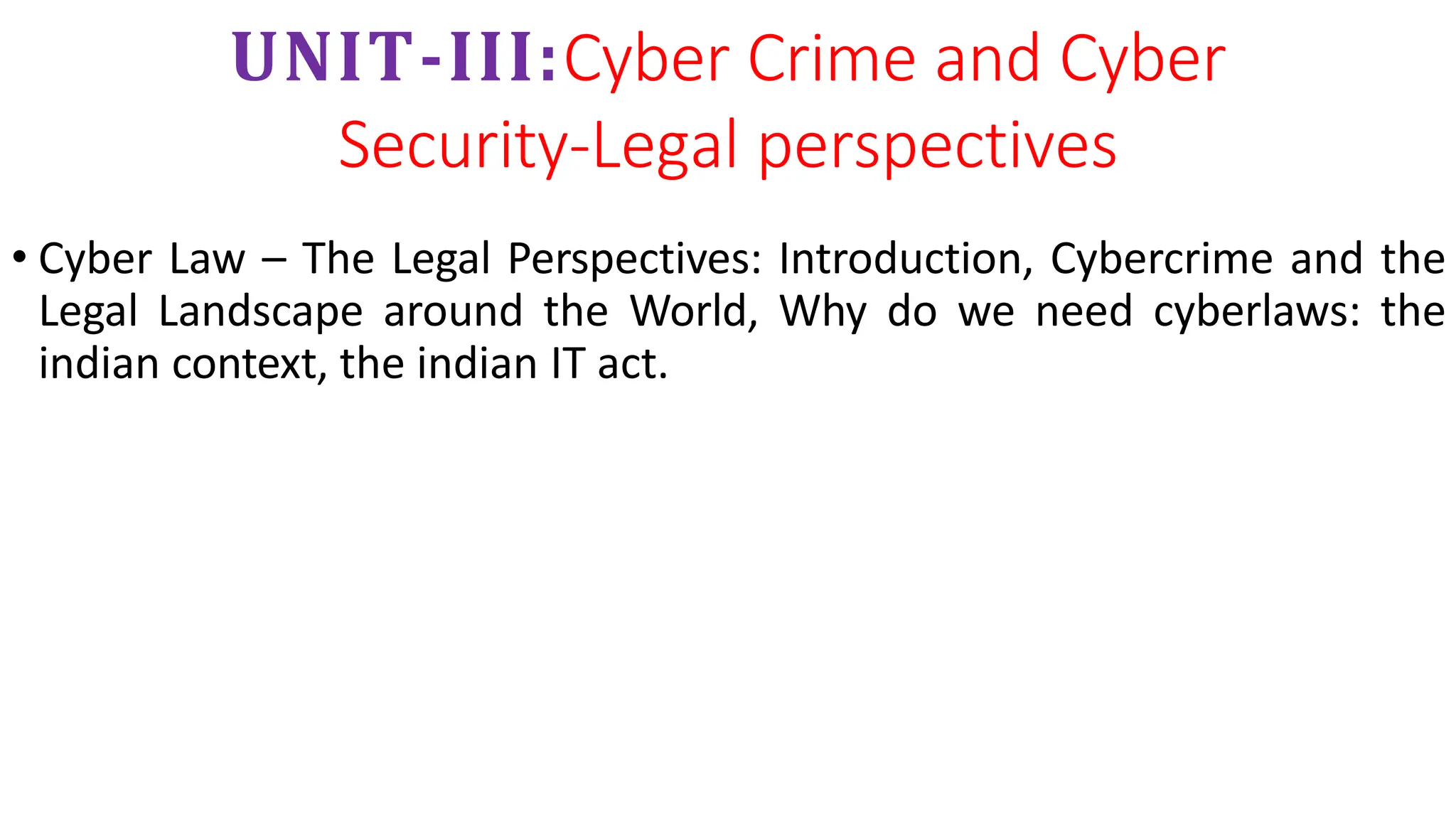 CYBER SECURITY :Cyber Law – The Legal Perspectives | PPTX