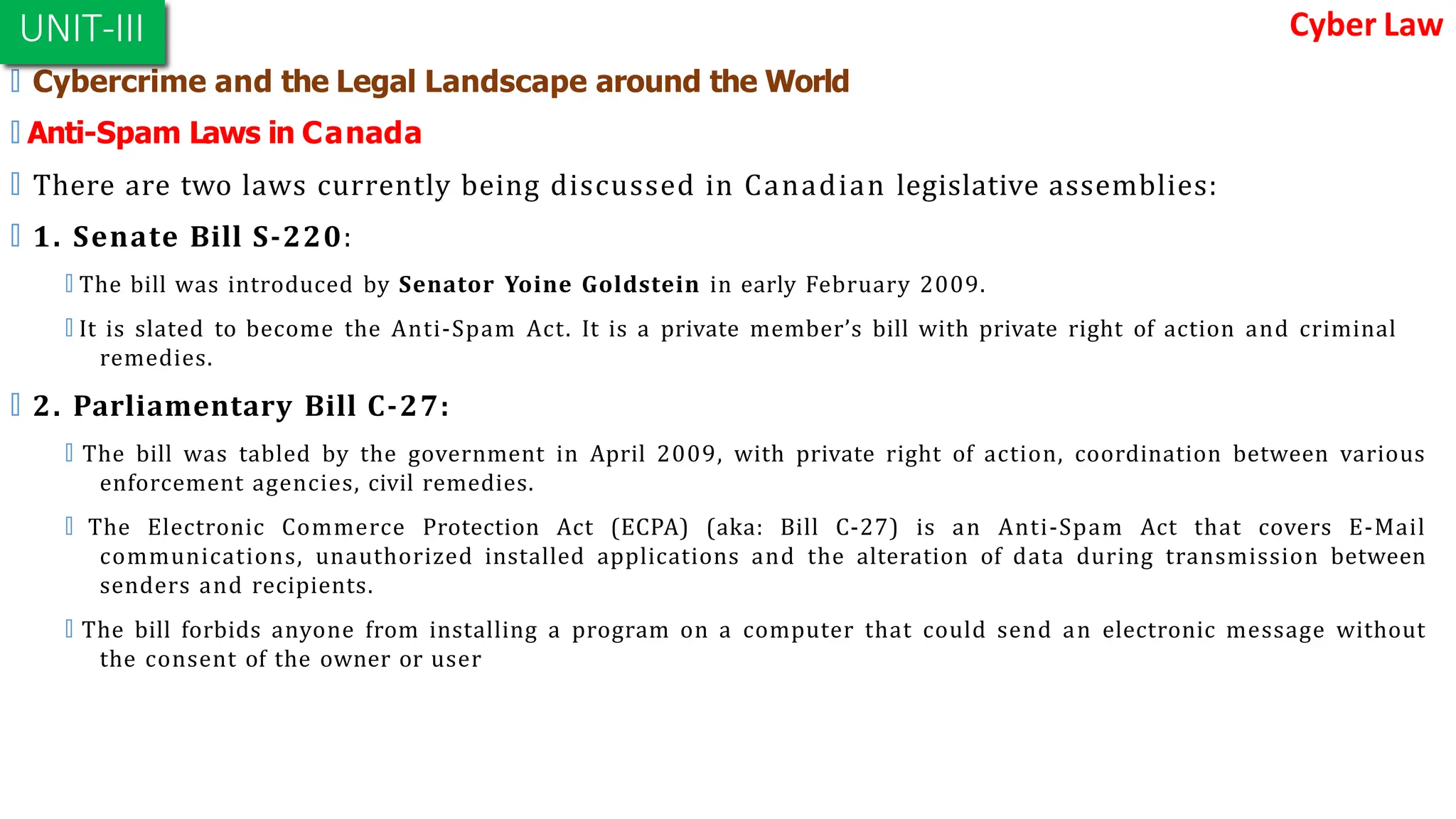CYBER SECURITY :Cyber Law – The Legal Perspectives | PPTX