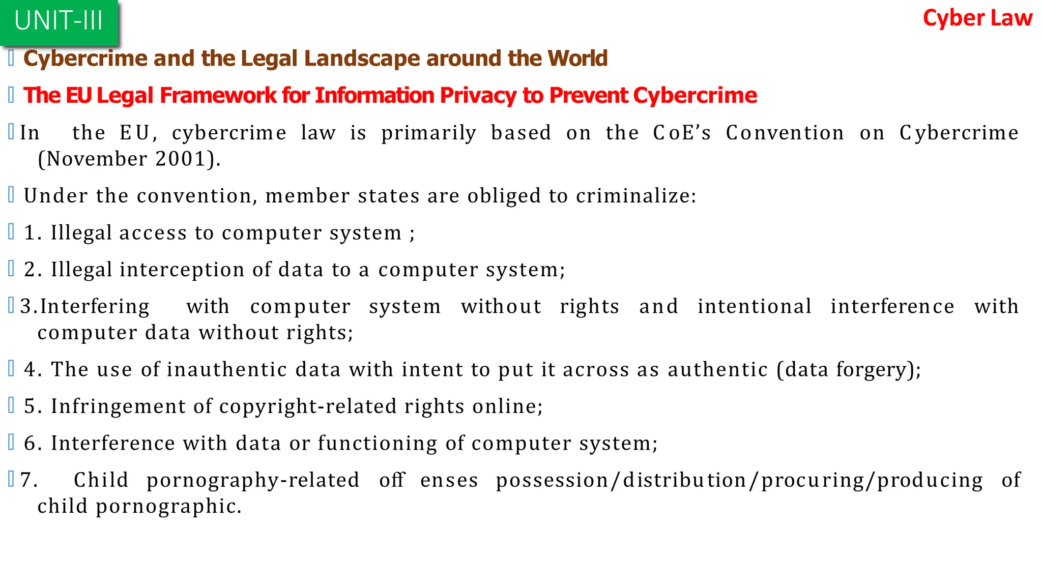 CYBER SECURITY :Cyber Law – The Legal Perspectives | PPTX