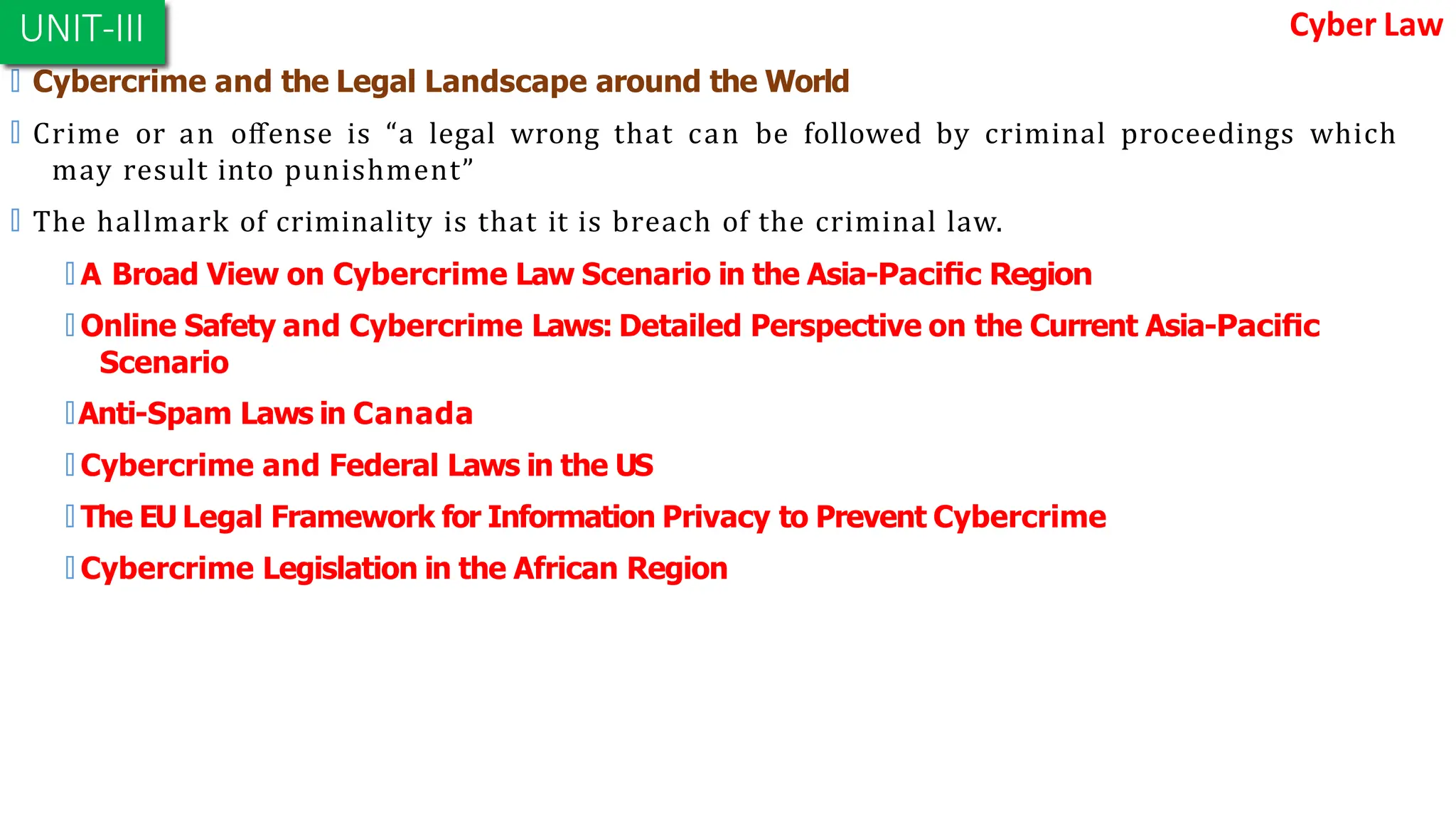 CYBER SECURITY :Cyber Law – The Legal Perspectives | PPTX