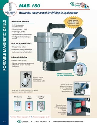 CS Unitec MAB 150 Portable Magnetic Drill | PDF