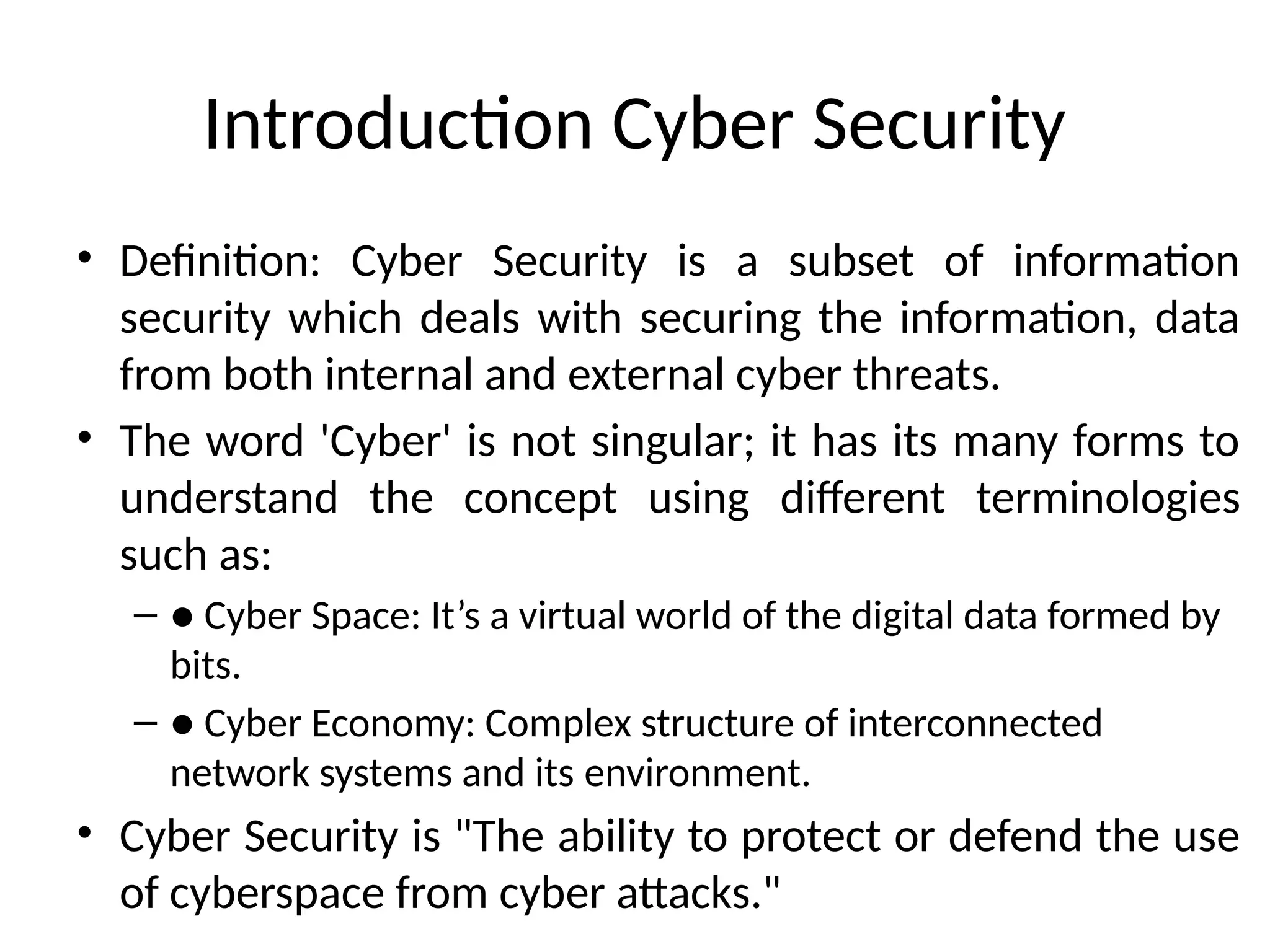 Introduction about the basics of Cyber security | PPTX