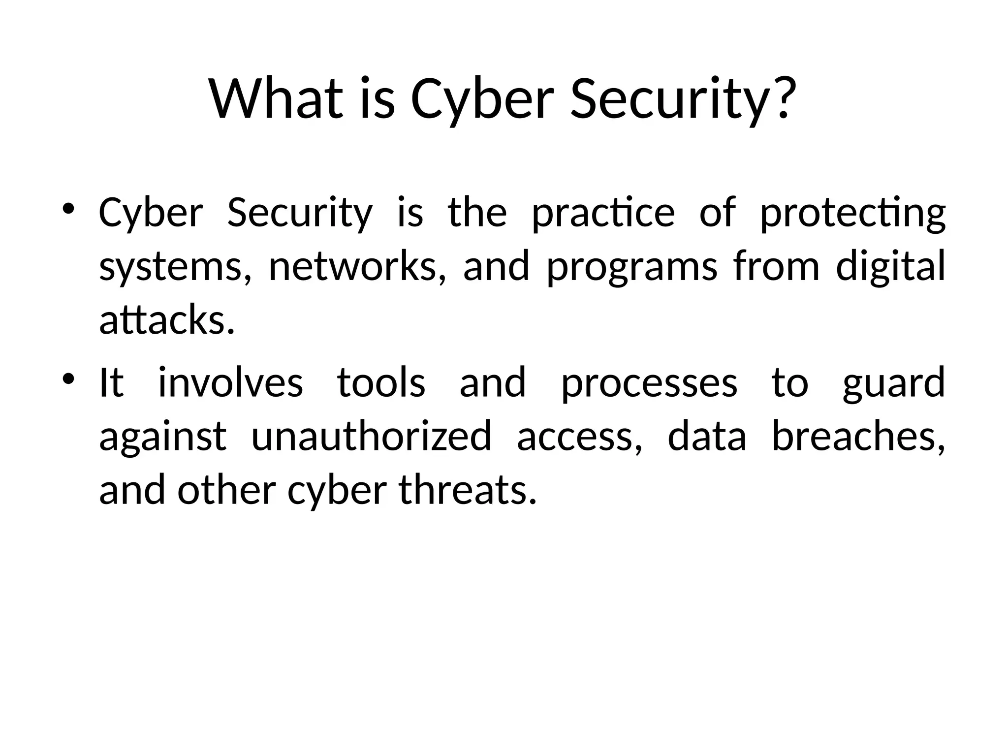 Introduction about the basics of Cyber security | PPTX