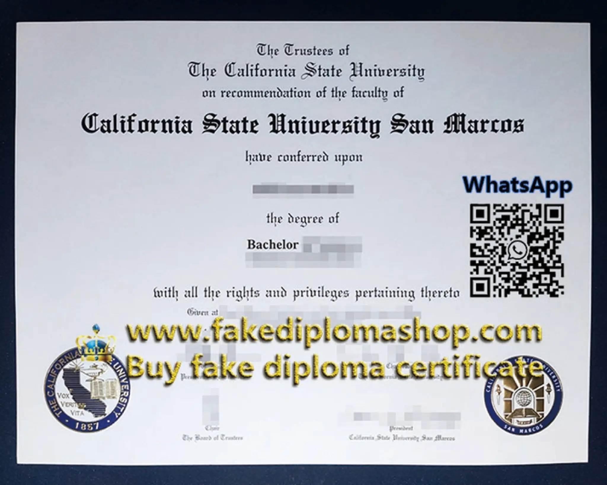 CSUSM diploma, California State University San Marcos degree | PDF