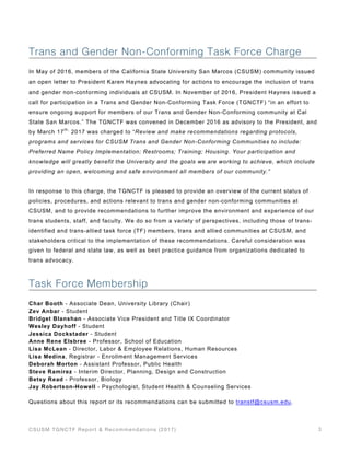 CSUSM Trans & Gender Non-Conforming Task Force: Report and ...
