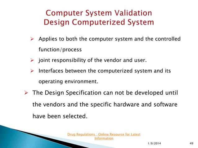 Computer System Validation | PPTX | Pharmaceutical Industry | Industries