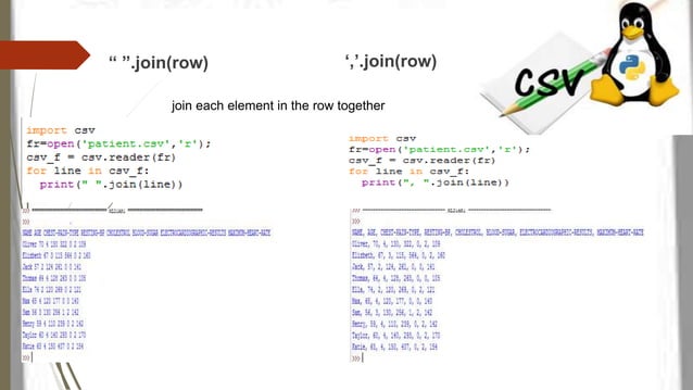 Csv file read and write | PPTX