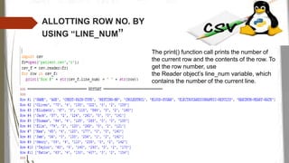 Csv file read and write | PPTX