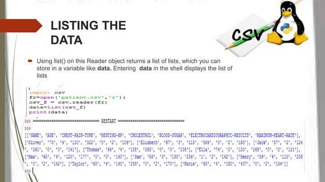Csv file read and write | PPTX