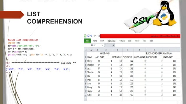 Csv file read and write | PPTX