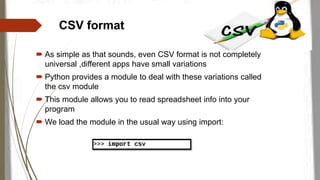 Csv file read and write | PPTX