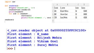 csv and test files comparison of the files | PPT
