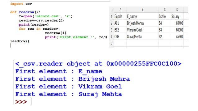 csv and test files comparison of the files | PPT