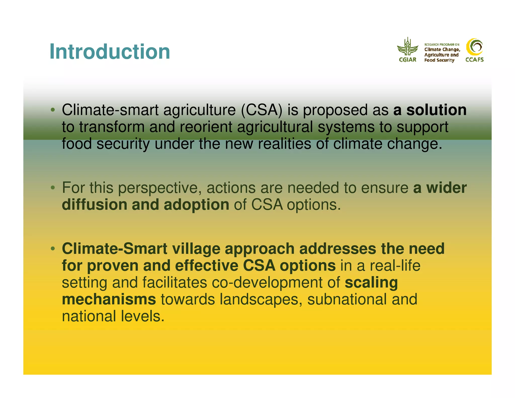 Climate-Smart Village approach in West Africa | PPT