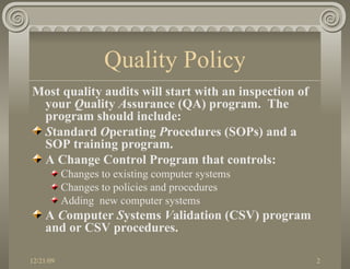 CSV Audit Presentation | PPT