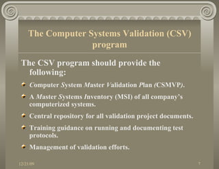 CSV Audit Presentation | PPT
