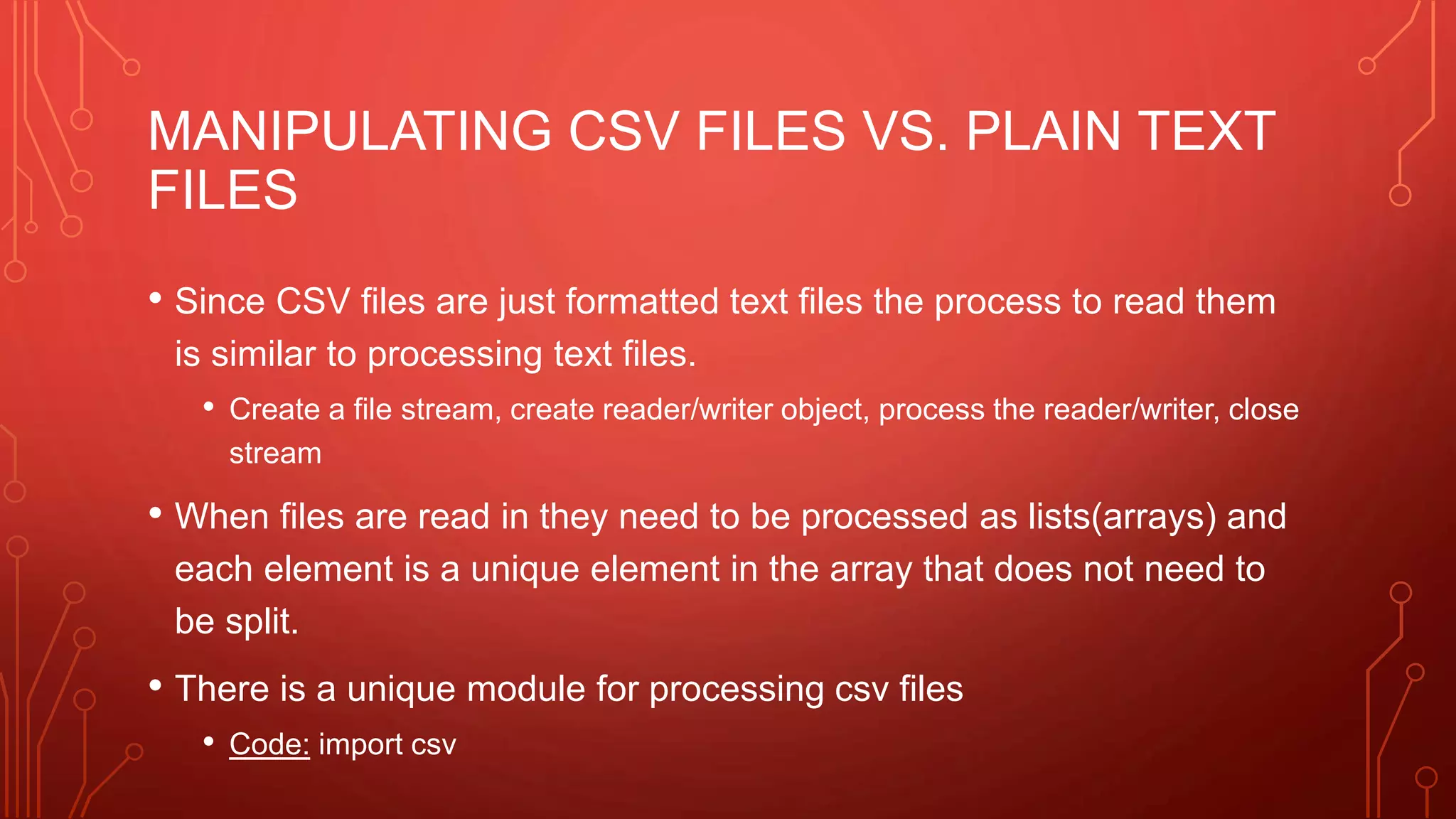 CSV File Manipulation | PPTX