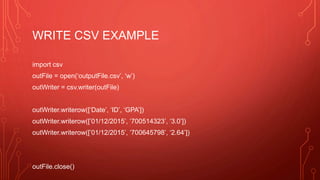 CSV File Manipulation | PPTX