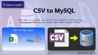 CSV to MySQL.pptx | Databases | Computer Software and Applications