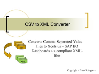 CSV to XML Converter | PPTX | Programming Languages | Computing