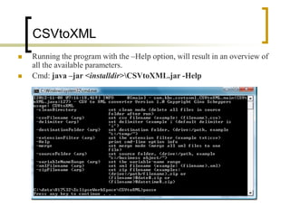 CSV to XML Converter | PPTX | Programming Languages | Computing