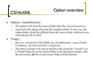 CSV to XML Converter | PPTX | Programming Languages | Computing